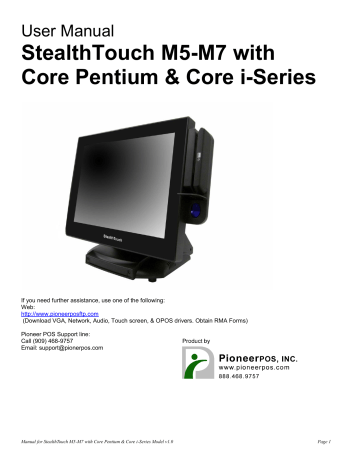 PIONEERPOS StealthTouch M7, StealthTouch-M5 User Manual | Manualzz