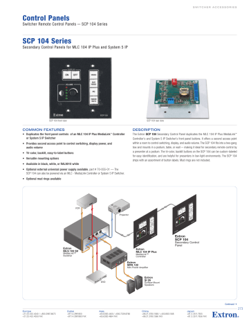 Extron electronics SCP 104 Series Specification Sheet | Manualzz
