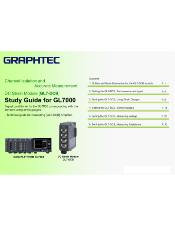 GRAPHTEC Data Platform GL7000, GL7-DCB Study Manual | Manualzz