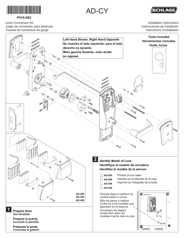 Schlage AD-200, AD-400 Installation Instructions Manual | Manualzz