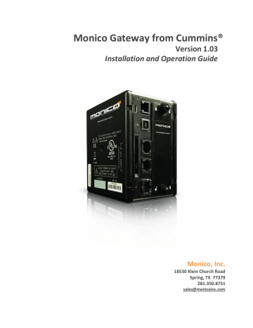 Monico CDL, CMS-MCLE-PCML-K Installation And Operation Manual | Manualzz
