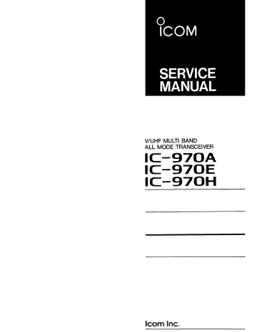 Icom IC-970A, IC-970E Service Manual | Manualzz