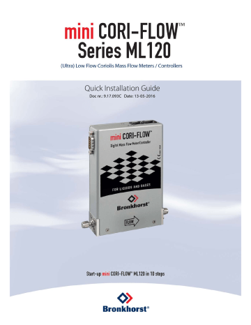 BRONKHORST mini CORI-FLOW ML120 Quick Installation Manual | Manualzz