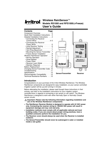 Irritrol RS1000 User Manual | Manualzz