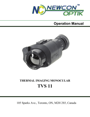 Newcon Optik TVS 11 Operation Manual | Manualzz