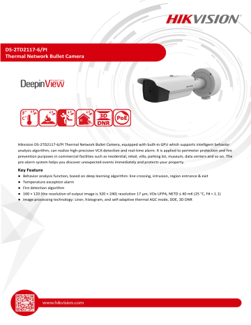 Hikvision DS-2TD2117-6/PI Security Thermal Camera Data Sheet | Manualzz