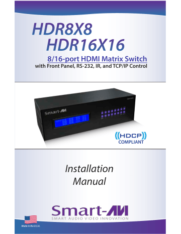 SmartAVI HDR8X8 Installation Manual | Manualzz