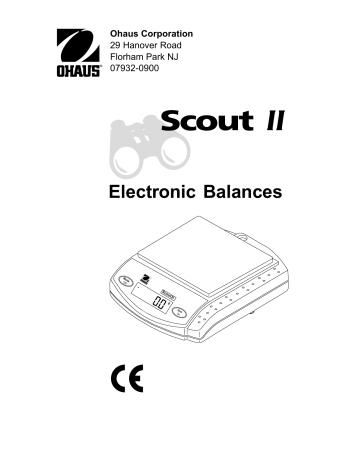 OHAUS SCOUT II Manual/Service | Manualzz