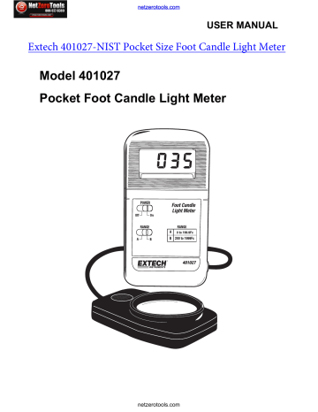 Extech Instruments 401027 User Manual | Manualzz