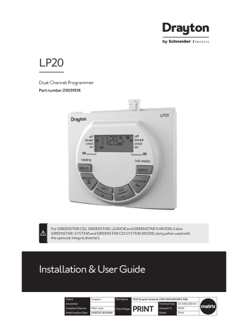 Drayton LP20 Installation & User Manual | Manualzz