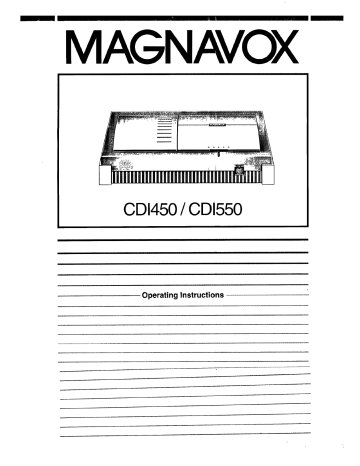 Magnavox CDI450, CDI550 Operating Instructions Manual | Manualzz