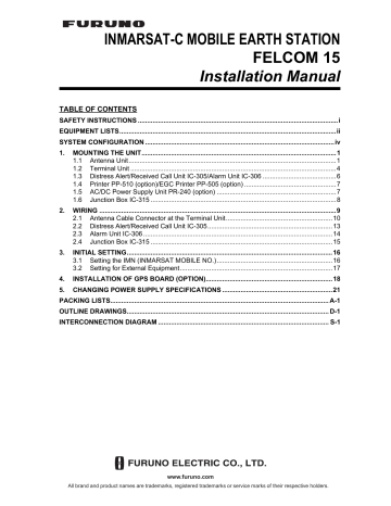 Furuno FELCOM 15 Installation Manual | Manualzz