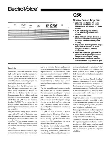 Electro-Voice Q66 Specifications | Manualzz