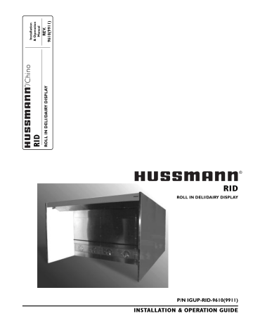 Hussmann RID Installation And Operation Manual | Manualzz