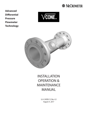 McCrometer V-Cone Installation Operation & Maintenance | Manualzz