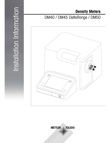 Mettler Toledo DM45 DeltaRange Installation Information | Manualzz
