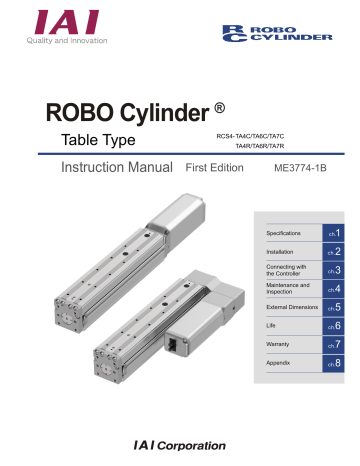 IAI ROBO Cylinder RCS4-TA4C Instruction Manual | Manualzz
