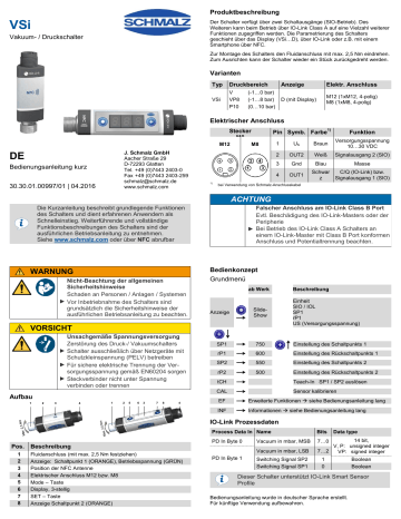 Schmalz VSi V D M12-4 Istruzioni per l'uso | Manualzz