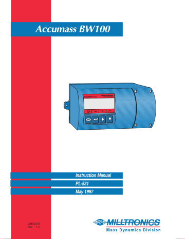 Milltronics Accumass BW100 Instruction Manual | Manualzz