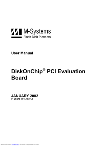 M-Systems Flash Disk Pioneers DiskOnChip User Manual | Manualzz