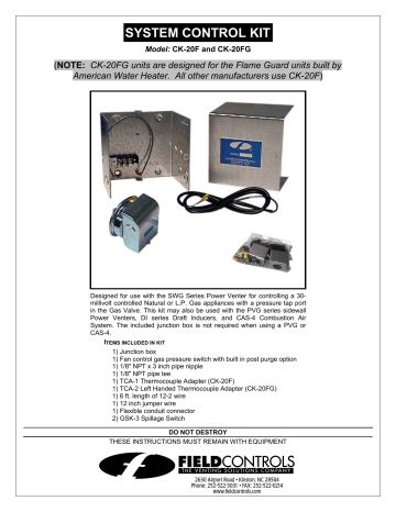 Field Controls CK-20F Manual | Manualzz