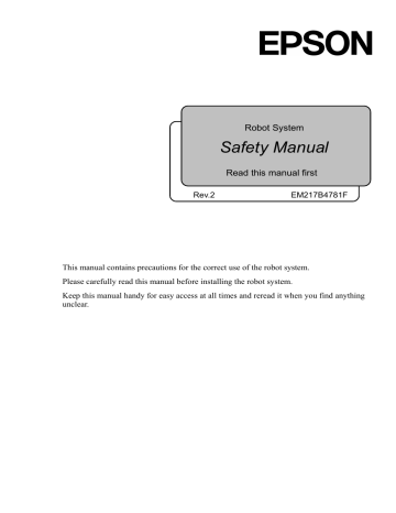 Epson T6-B SCARA Robots Manual | Manualzz