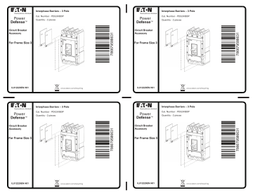 Eaton Power Defense Frame 3 interphase barriers 3-pole - IL012229EN H01 ...