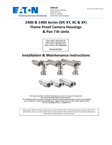 Eaton Oxalis Ex Cameras Owner's Manual | Manualzz