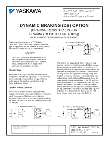 Yaskawa Dynamic Brake Module Installation Guide | Manualzz