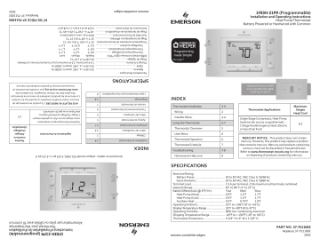 Emerson 1F83H-21PR 80 Series Thermostat Owner's Manual | Manualzz