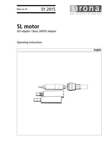 Dentsply Sirona Motor SL, Adapter ISO, Adapter BASIC Instructions for ...