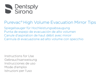 Dentsply Sirona Purevac HVE Mirror Tips Bedienungsanleitung | Manualzz