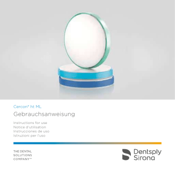 Dentsply Sirona Cercon ht ML Instructions for use | Manualzz