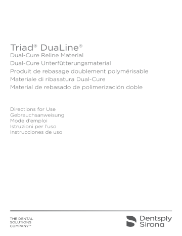 Dentsply Sirona Triad DuaLine Instructions for use | Manualzz