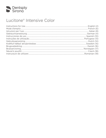 Dentsply Sirona Lucitone Mode d'emploi | Manualzz