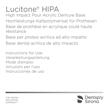 Dentsply Sirona Lucitone HIPA Denture Base Bedienungsanleitung | Manualzz