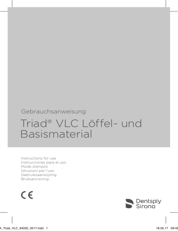 Dentsply Sirona Triad VLC Tray and Base Plates Bedienungsanleitung ...