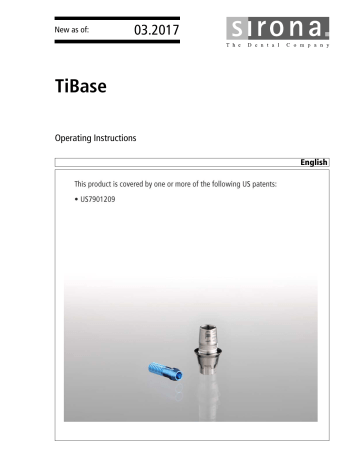 Dentsply Sirona TiBase Instructions for use | Manualzz