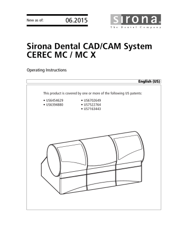 Dentsply Sirona CEREC MC, CEREC MC X Instructions for use | Manualzz