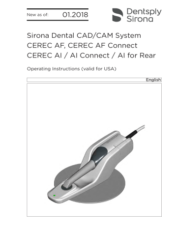 Dentsply Sirona CEREC AF / AF Connect, CEREC AI / AI Connect ...