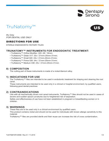 Dentsply Sirona TruNatomy Instructions for use | Manualzz