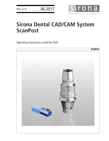 Dentsply Sirona ScanPost Instructions for use | Manualzz