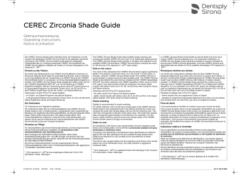 Dentsply Sirona CEREC Zirconia, Shade Guide Instructions for use | Manualzz