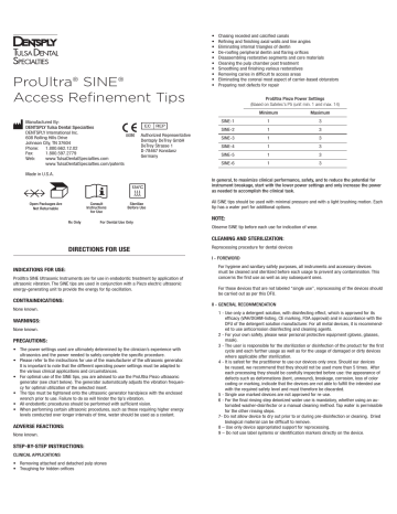 Dentsply Sirona ProUltra SINE Tips Instructions for use | Manualzz