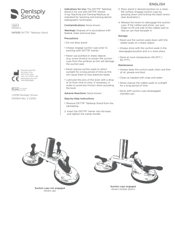 Dentsply Sirona DXTTR Tabletop Stand Bedienungsanleitung | Manualzz