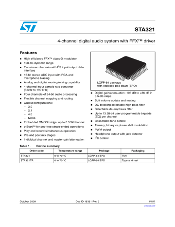 STMicroelectronics STA321 Datasheet | Manualzz