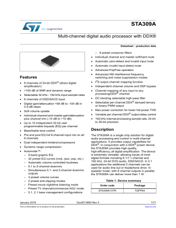 STMicroelectronics STA309A Datasheet | Manualzz