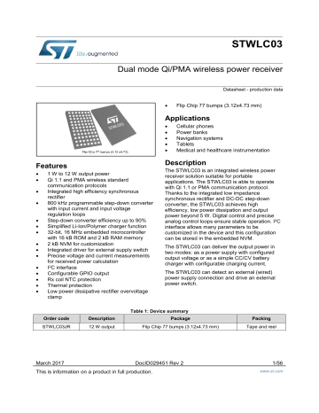STMicroelectronics STWLC03 Datasheet | Manualzz