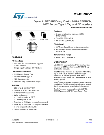 STMicroelectronics M24SR02-Y Datasheet | Manualzz