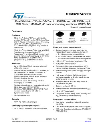 STMicroelectronics STM32H747IG Datasheet | Manualzz